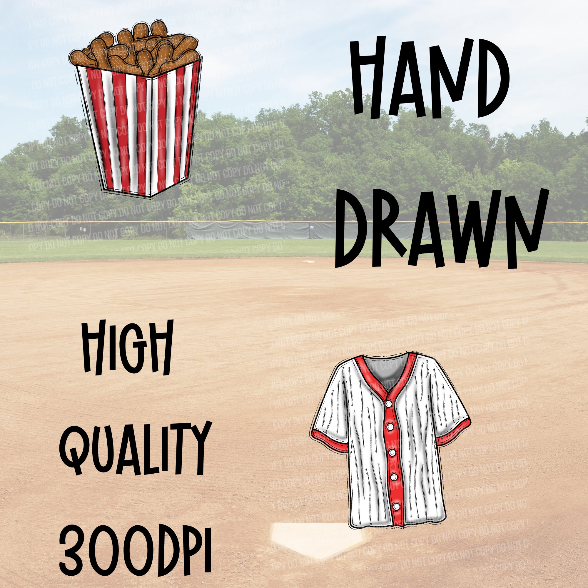 Baseball Hand Drawn Clip Art Png, Commercial Use, PNG, 10 Graphics ...