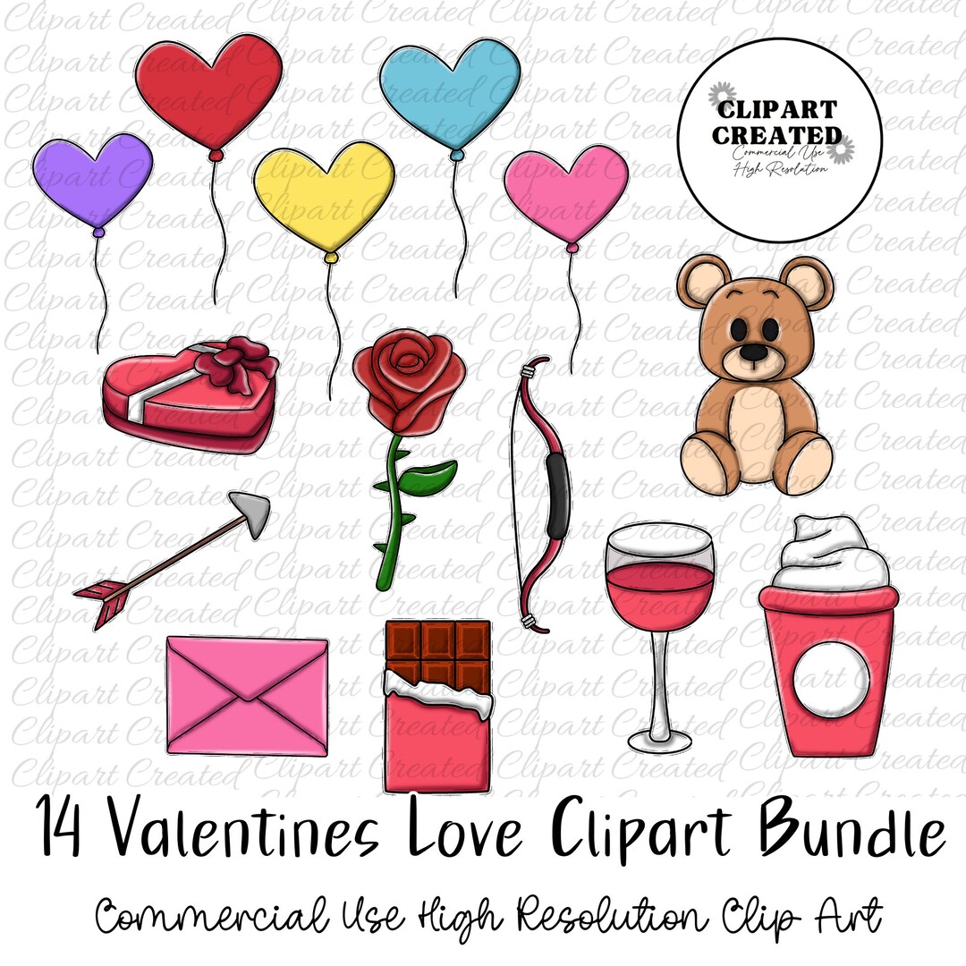 Hand Drawn Clip Art, Love Png, Commercial Use, PNG, 14 Graphics ...