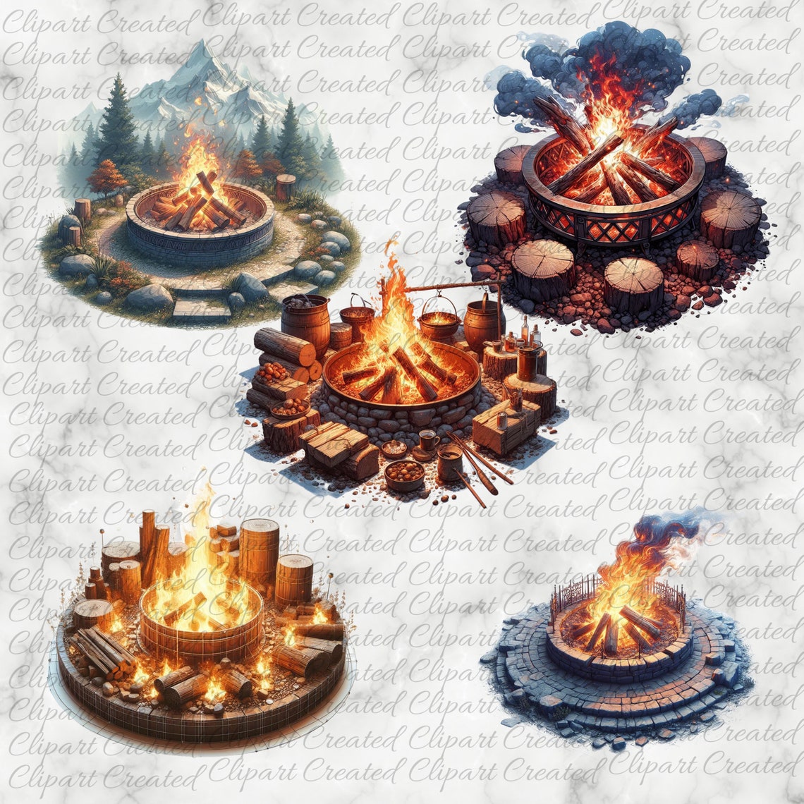 Fire Pit Clip Art, Art for Sublimation, Sunflower Clipart, Create Your ...