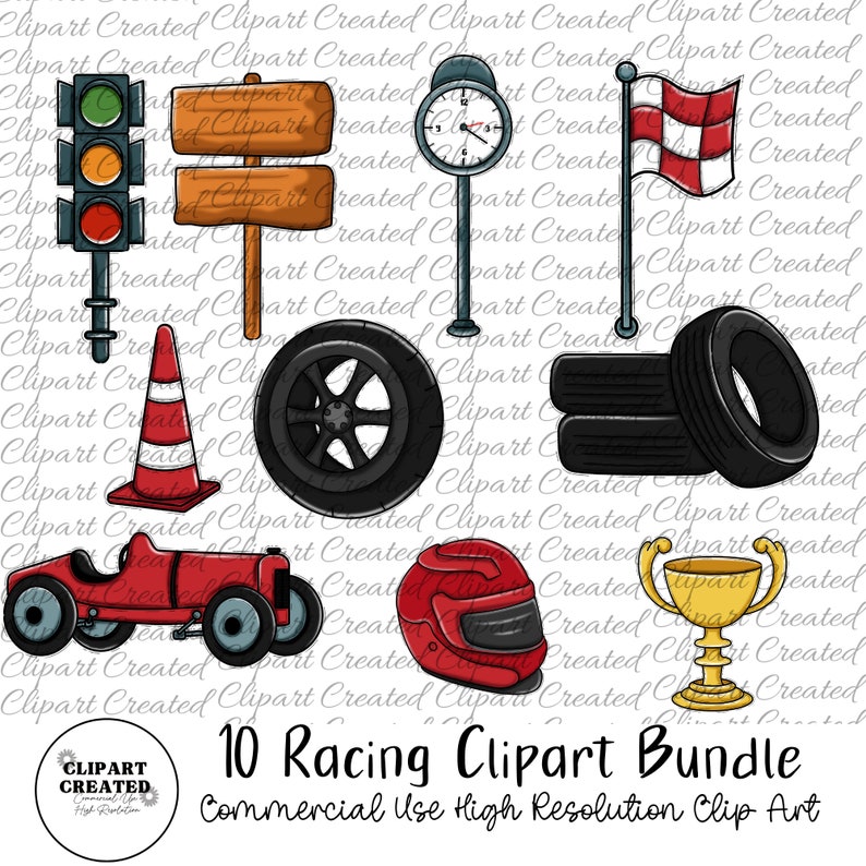 Hand Drawn Clip Art, Race Car Png, Commercial Use, PNG, 10 Graphics ...