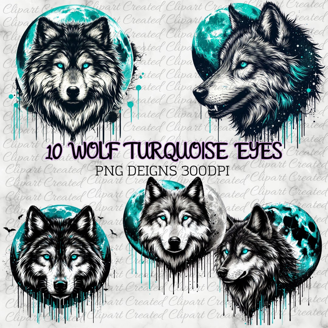 Wolves With Teal Moon, Clip Art, Commercial Use, Create Your Own ...
