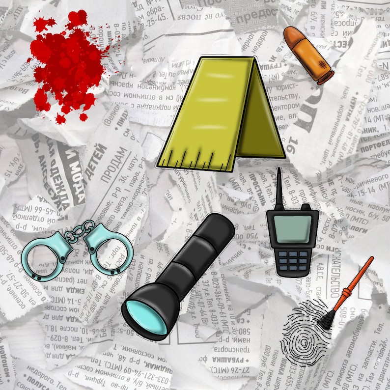 Hand Drawn Crime Scene Clip Art Png, Commercial Use, PNG, 14 Graphics ...