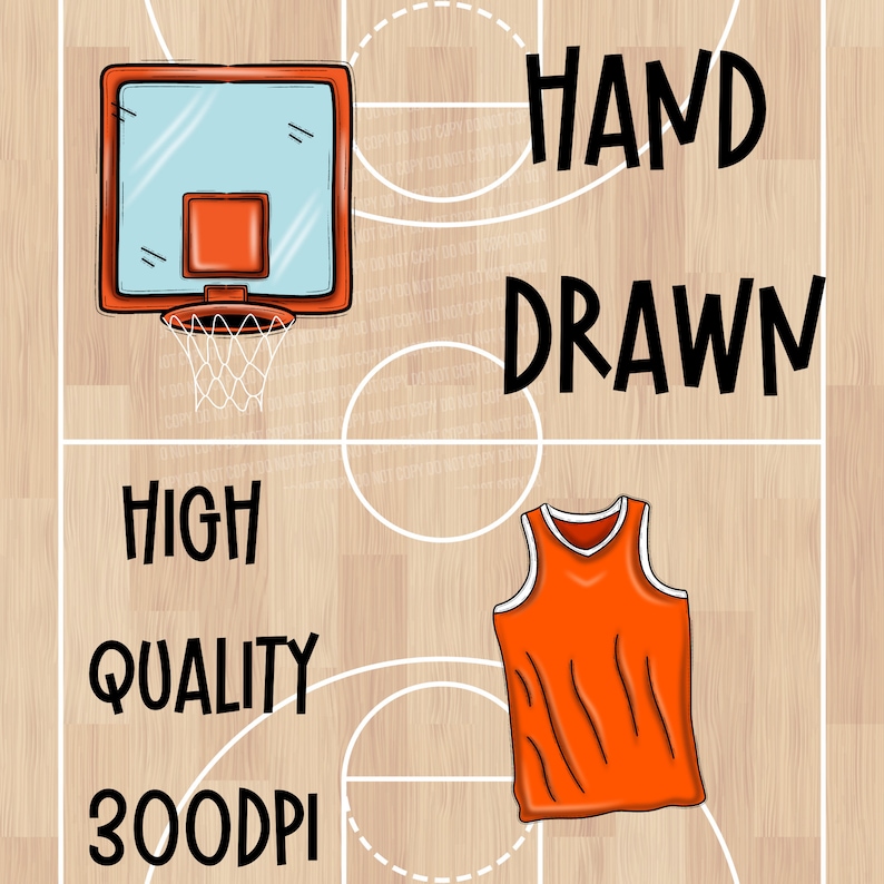 Basketball Hand Drawn Clip Art Png, Commercial Use, PNG, 10 Graphics ...