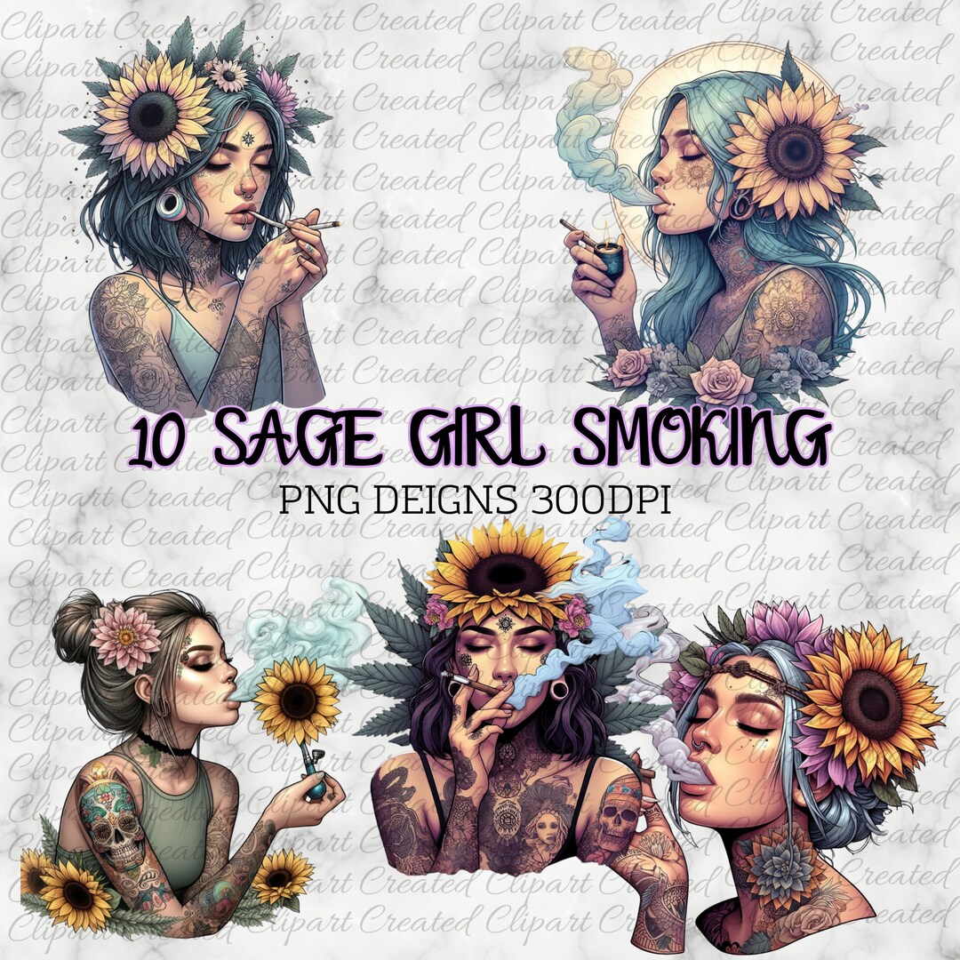 Girl Smoking, Sunflower Clip Art, Commercial Use, Create Your Own ...