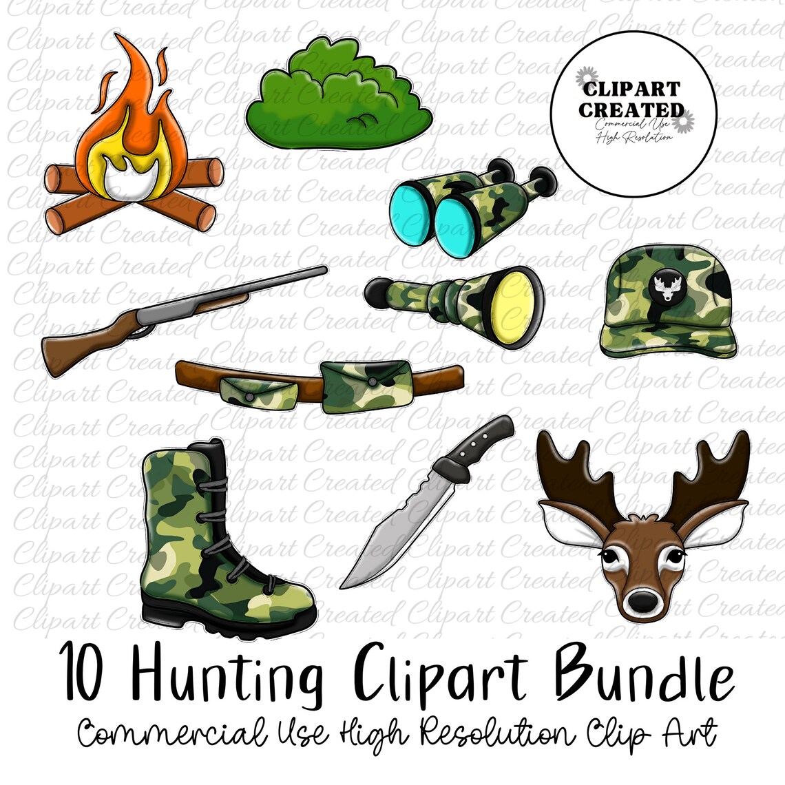 Hand Drawn Clip Art, Hunting Png, Commercial Use, PNG, 10 Graphics ...