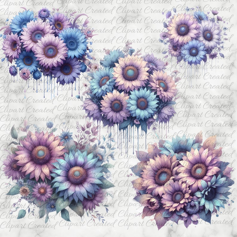 Pastel Sunflowers, Sunflower Clip Art, Commercial Use, Create Your Own ...