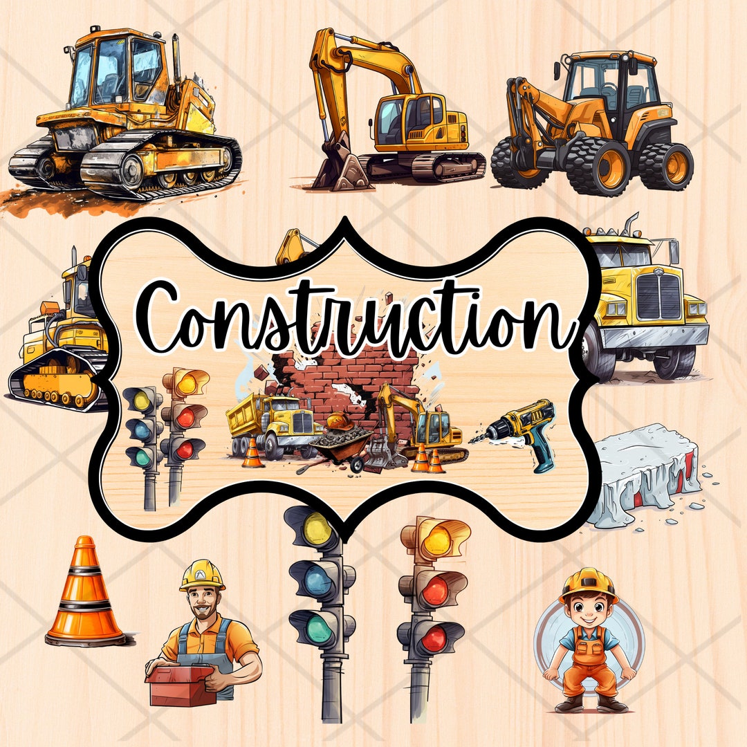 Construction Clip Art, Kids Clip Art Png, Commercial Use, PNG, 36 ...