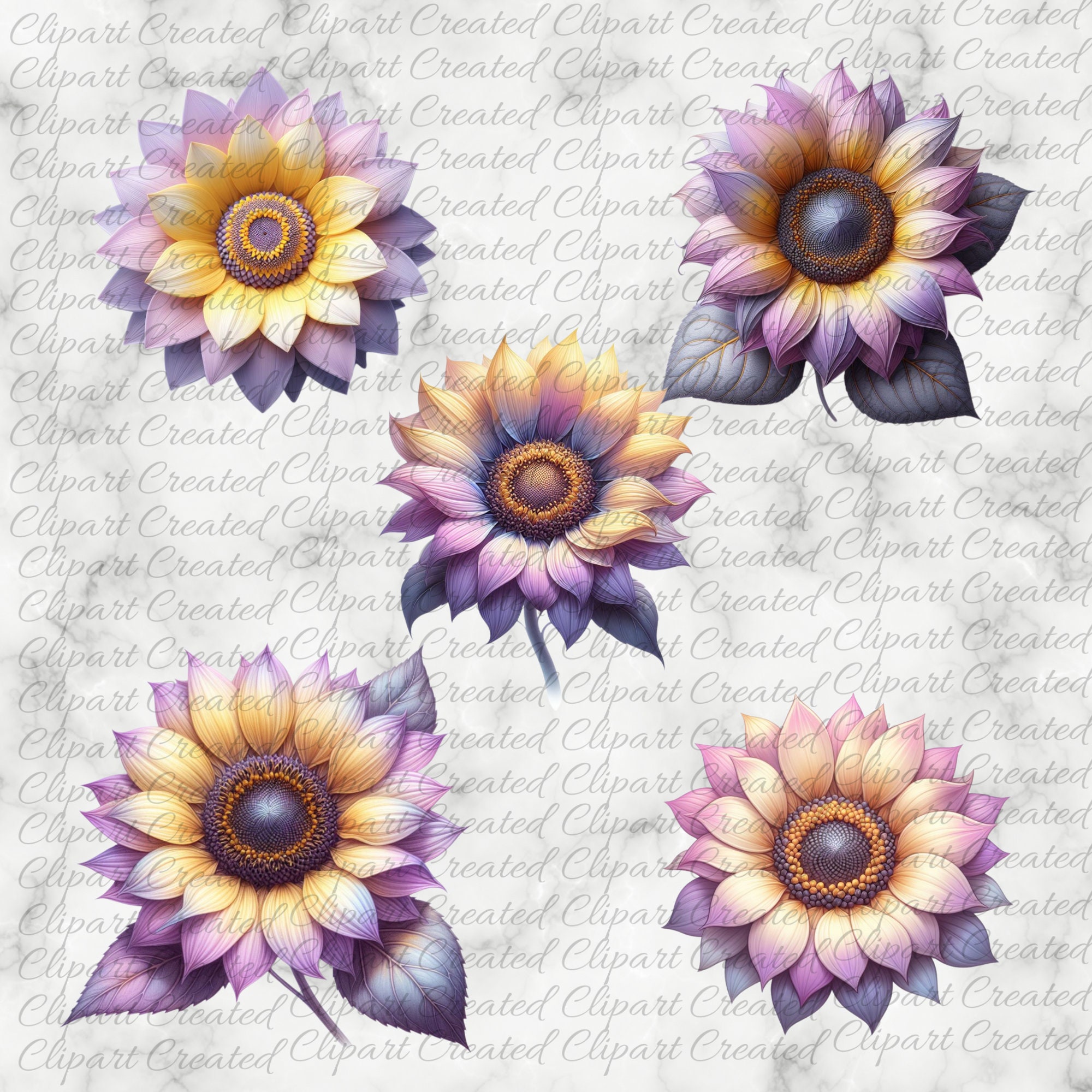 Purple Sunflowers, Sunflower Clip Art, Commercial Use, Popular Cli Art ...
