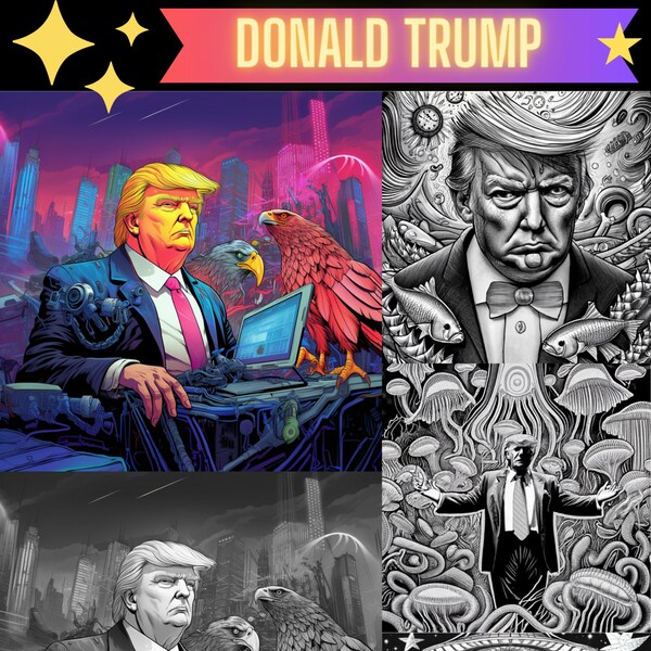 Donald Trump Coloring Pages - Etsy