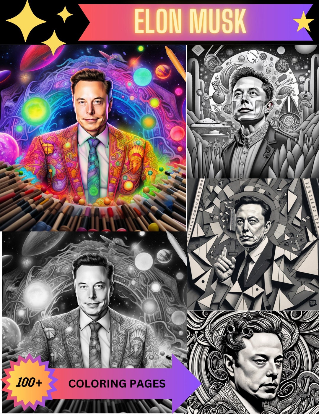 100+ Elon Musk Coloring Pages | Variety of Inspired Styles | Printable ...