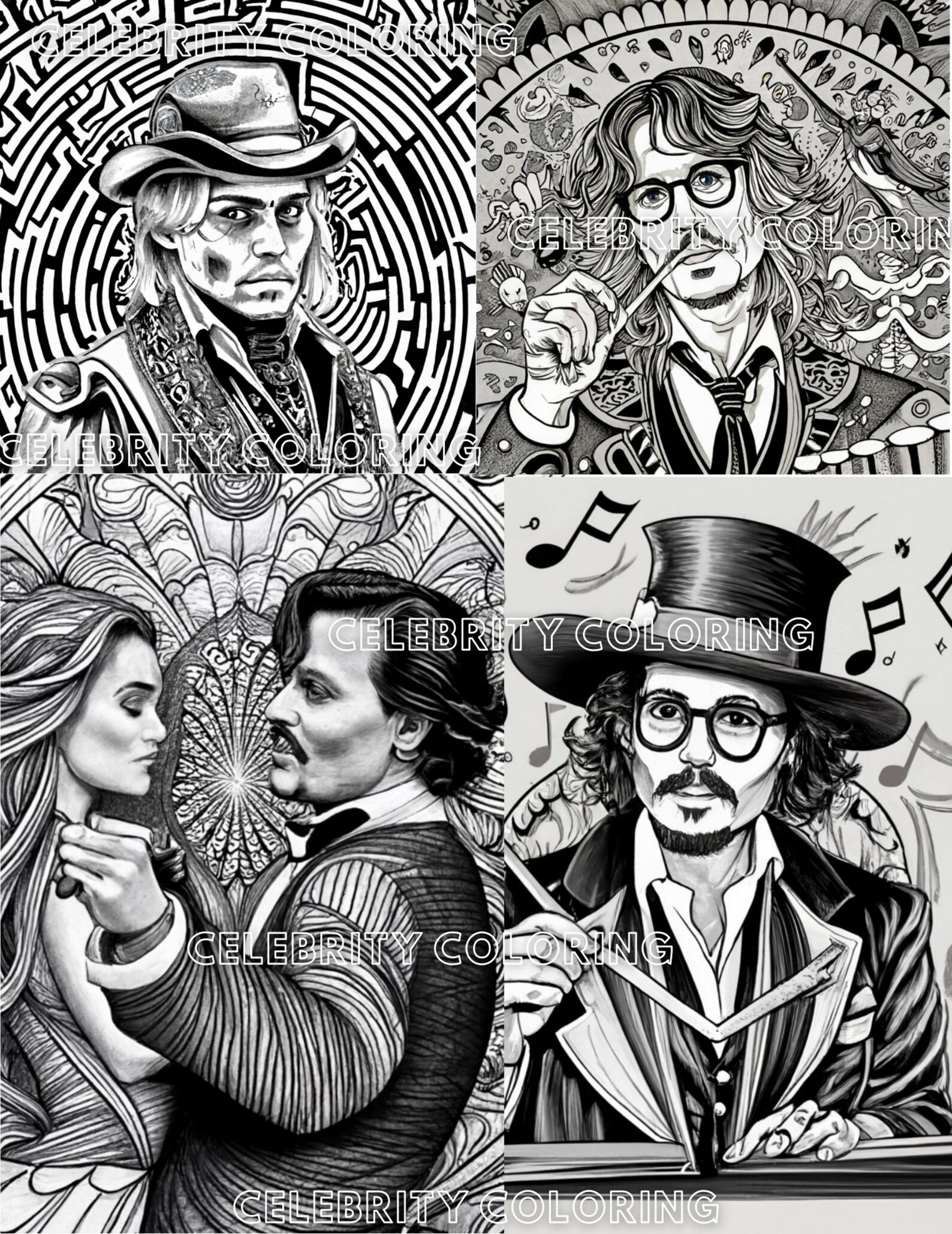 100+ Johnny Depp Coloring Pages | Variety of Inspired Styles ...