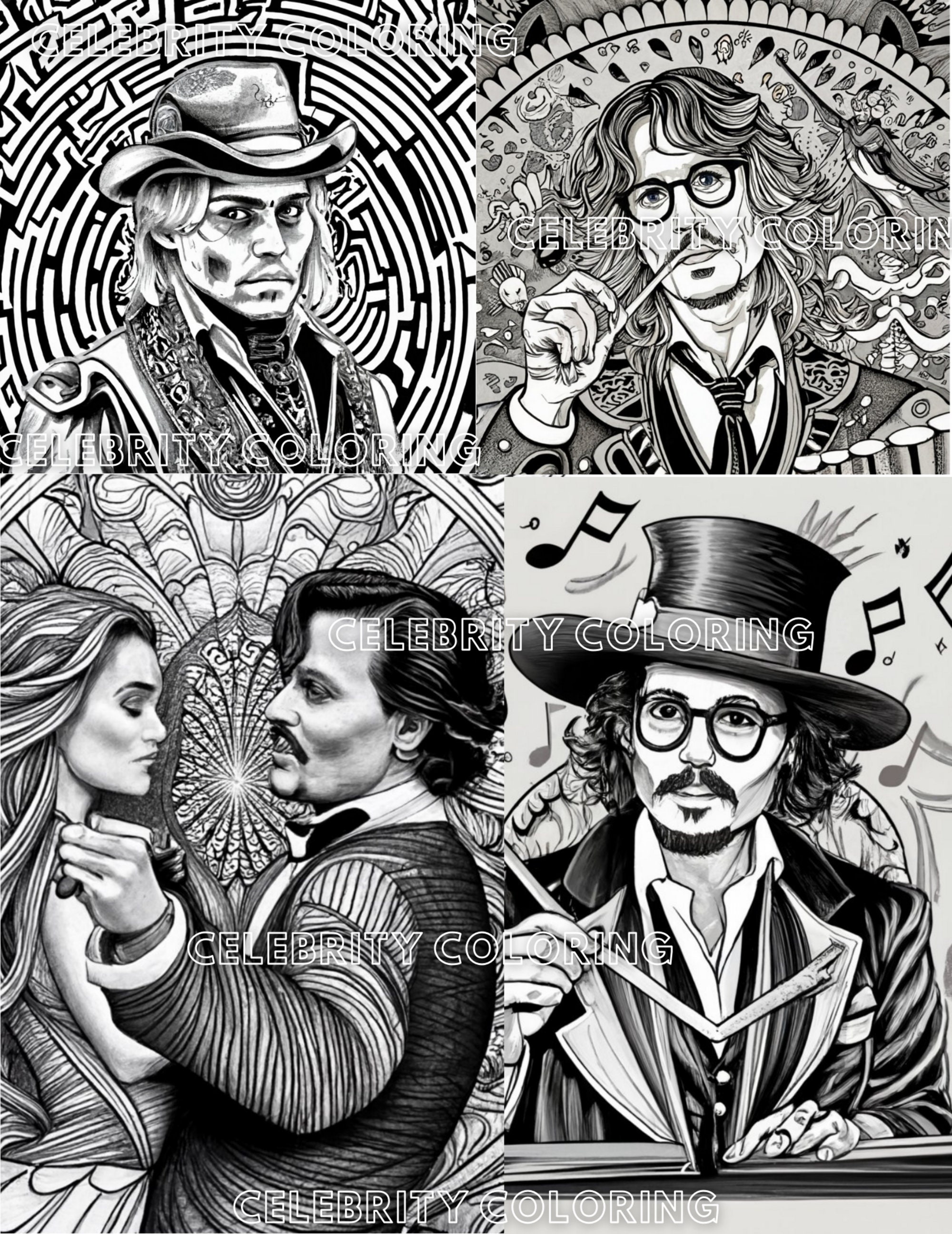 100+ Johnny Depp Coloring Pages | Variety of Inspired Styles ...
