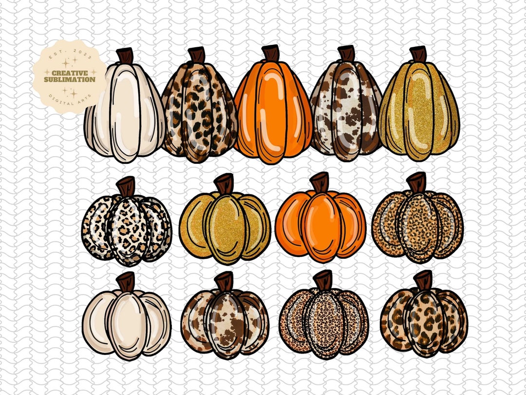 Fall Pumpkin Clipart Bundle, Pumpkin Graphics, Thanksgiving Clipart ...