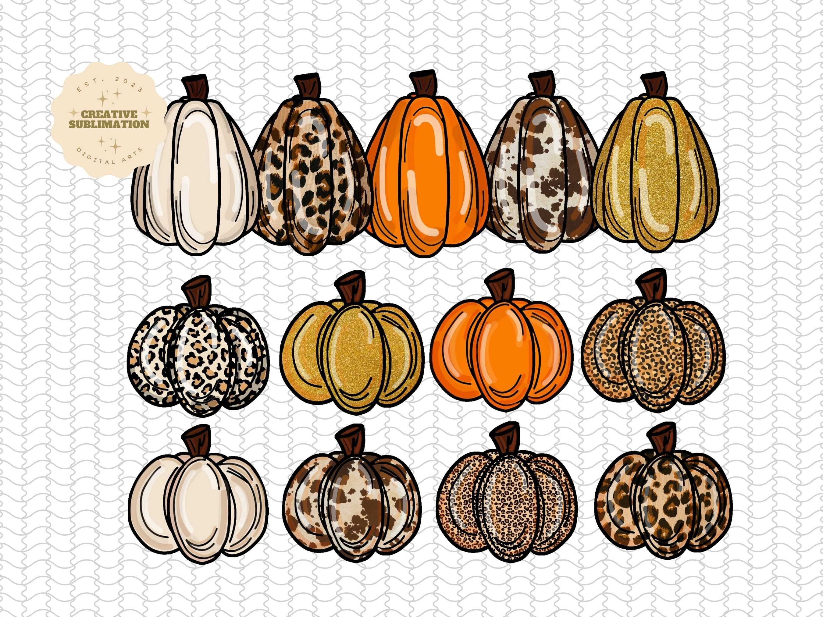Fall Pumpkin Clipart Bundle, Pumpkin Graphics, Thanksgiving Clipart ...