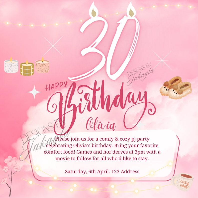 30th Birthday Invite Editable Birthday Invite, Editable and Printable ...