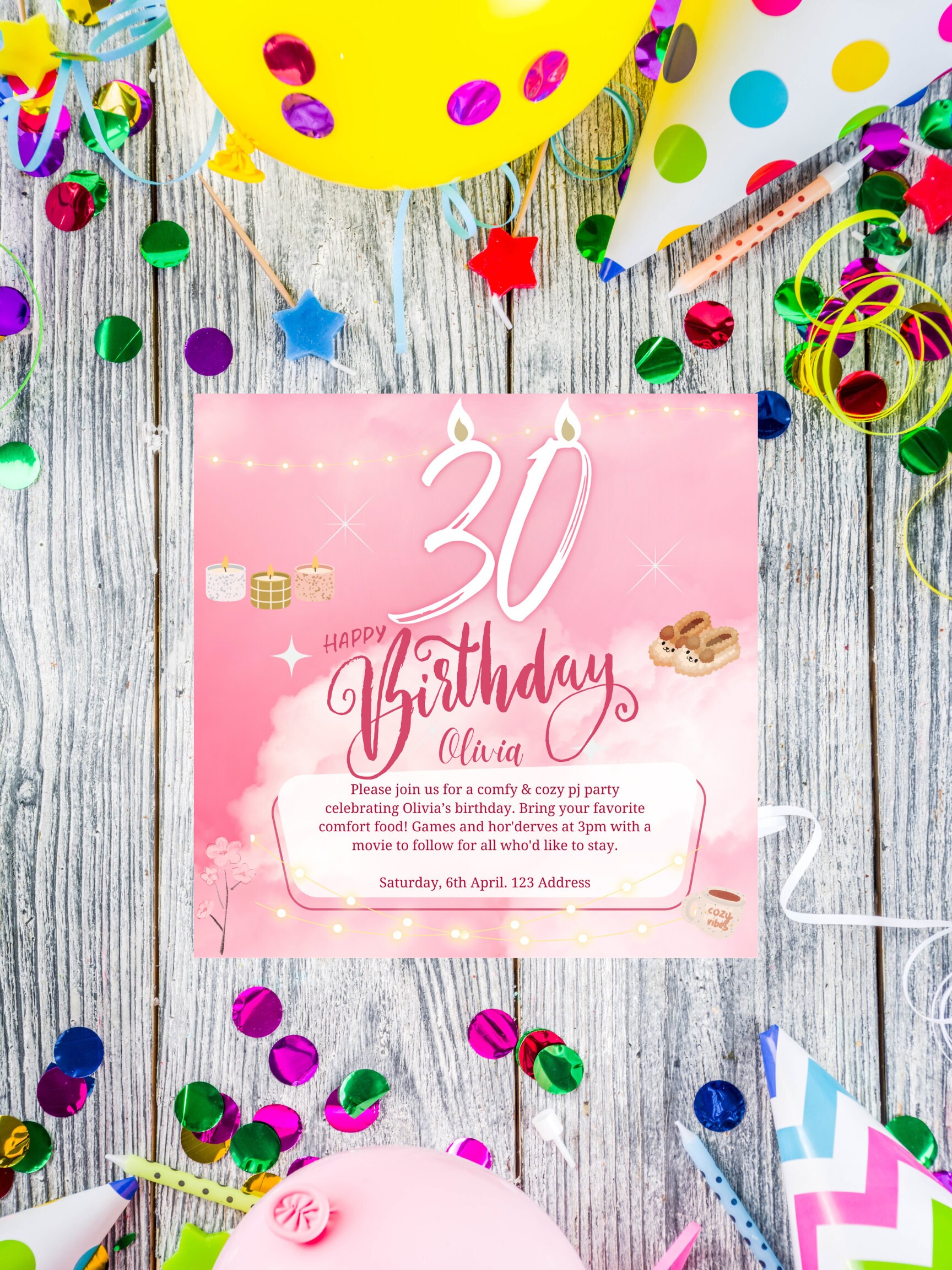 30th Birthday Invite Editable Birthday Invite, Editable and Printable ...