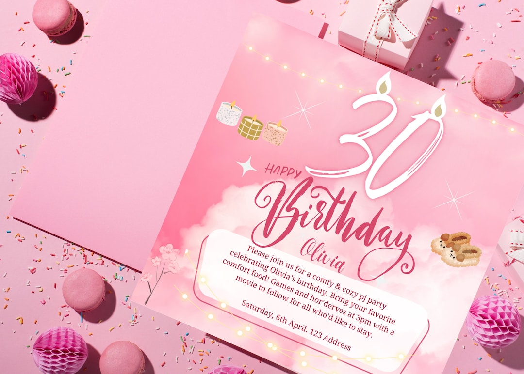30th Birthday Invite Editable Birthday Invite, Editable and Printable ...