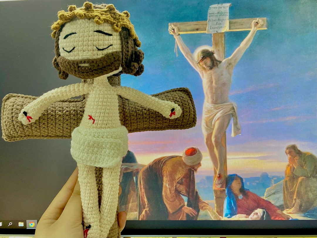 Crochet Jesus and Crucifix Amigurumi Jesus Handmade Jesus - Etsy