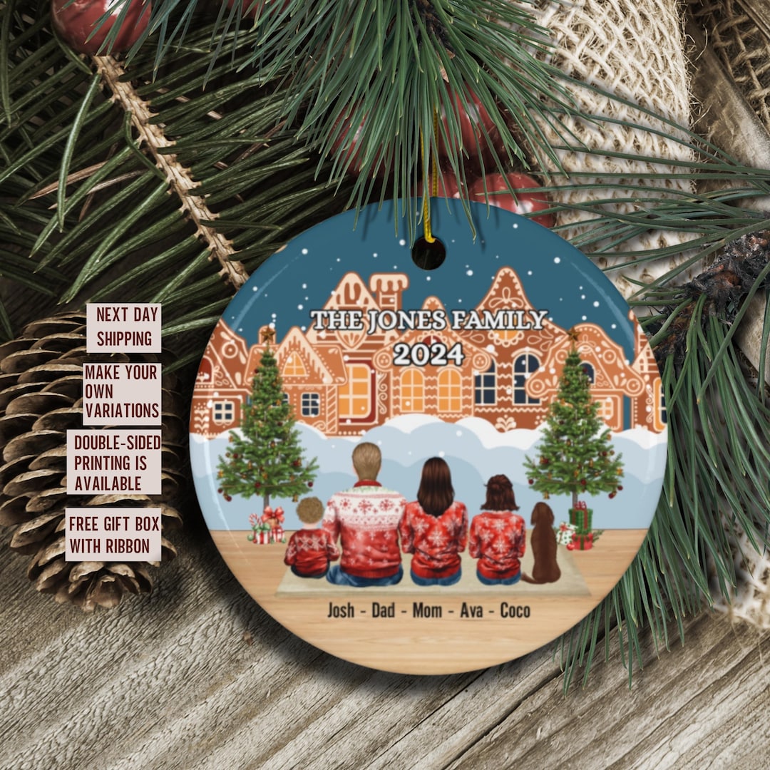 Personalized Family Christmas Ornaments in a Gift Box, Custom Family ...
