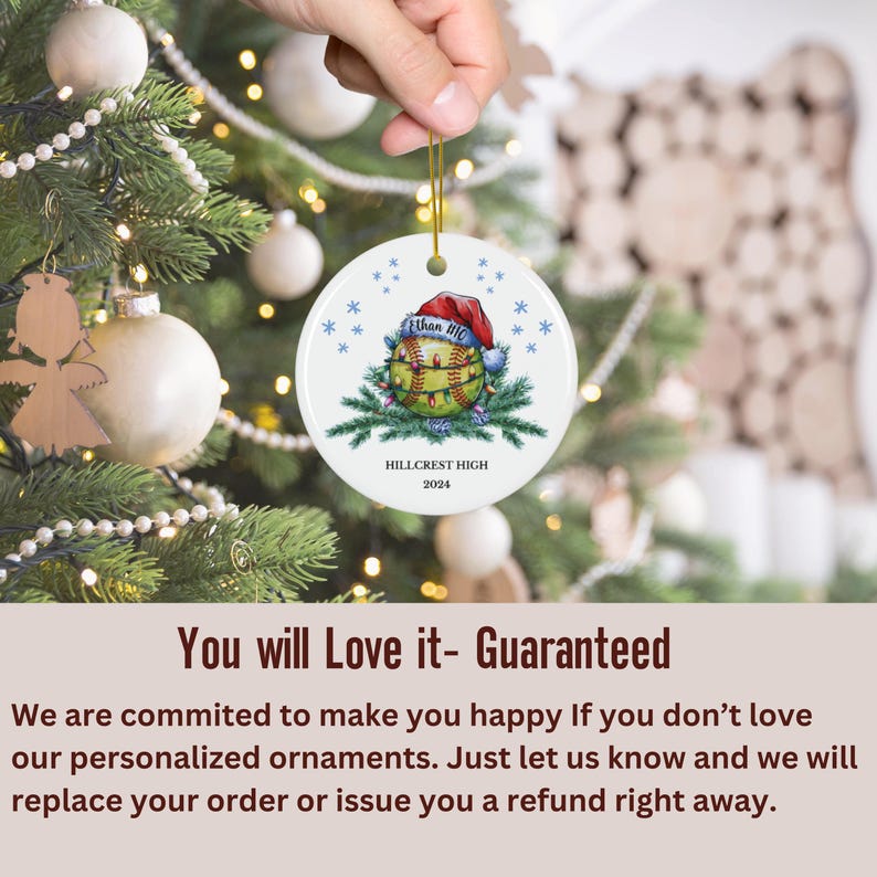 Custom Softball Christmas Ornaments, Personalized Softball Name ...