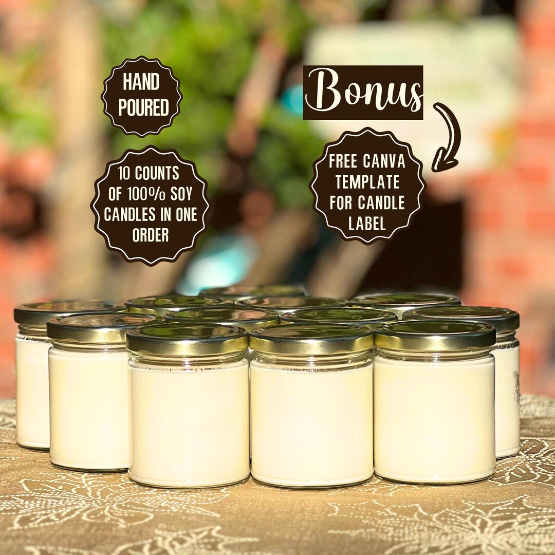 No Label Bulk Hand Poured Soy Wax Candle, Wholesale 9oz Salsa Jar Soy ...