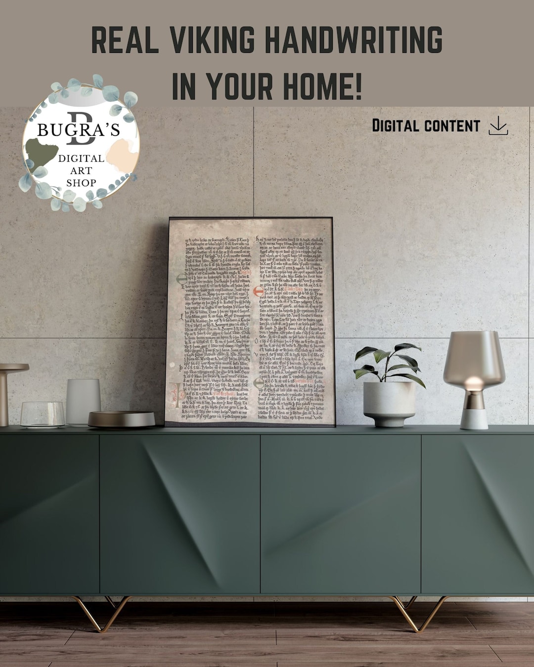 Real Viking Handwriting Viking Wall Art Printable Wall Art Ancient ...