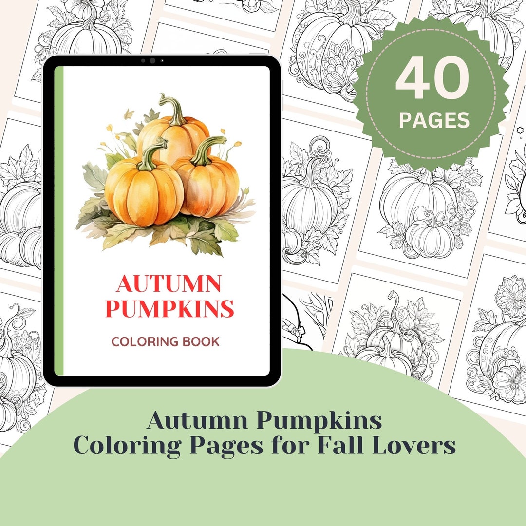 Autumn Pumpkins Coloring Book Fall Pumpkin Coloring Book for - Etsy