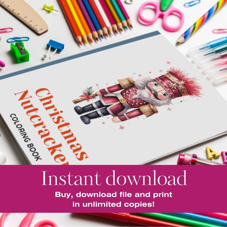 Christmas Nutcracker Coloring Book, Christmas Activity Book, Xmas ...