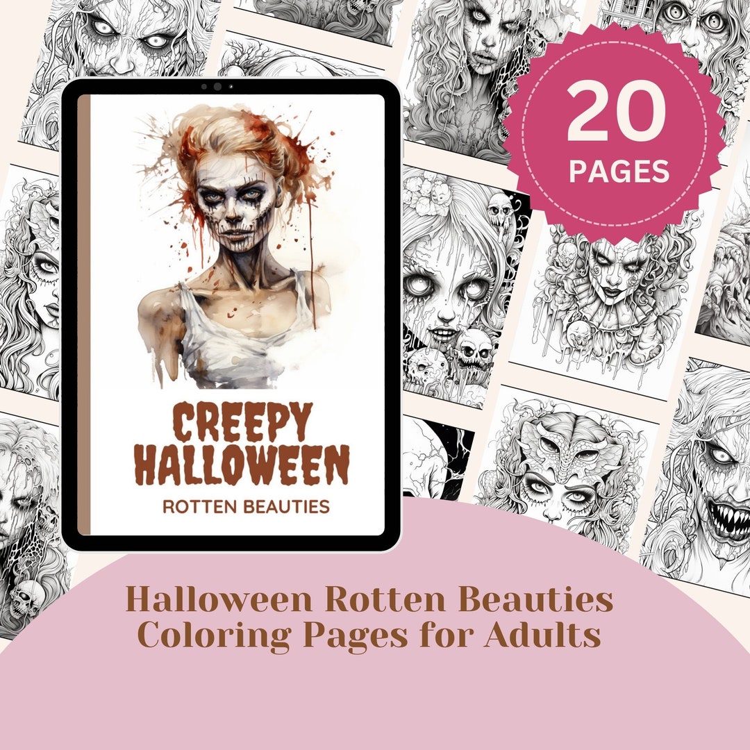 Creepy Halloween Coloring Book for Adults, Halloween Activity Idea ...