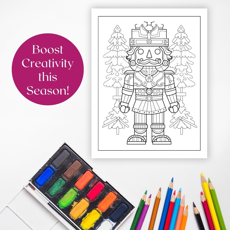 Christmas Nutcracker Coloring Book, Christmas Activity Book, Xmas ...