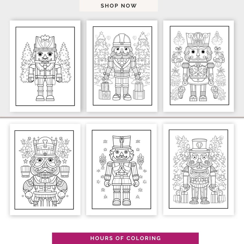 Christmas Nutcracker Coloring Book, Christmas Activity Book, Xmas ...