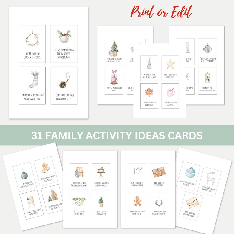 Christmas Countdown Printable, Printable Advent Calendar, Customizable ...