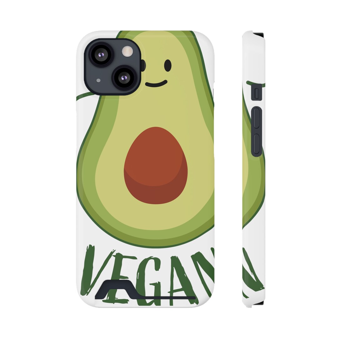 Phone Case With Card Holder, Avocado, Vegan, Beggies - Etsy