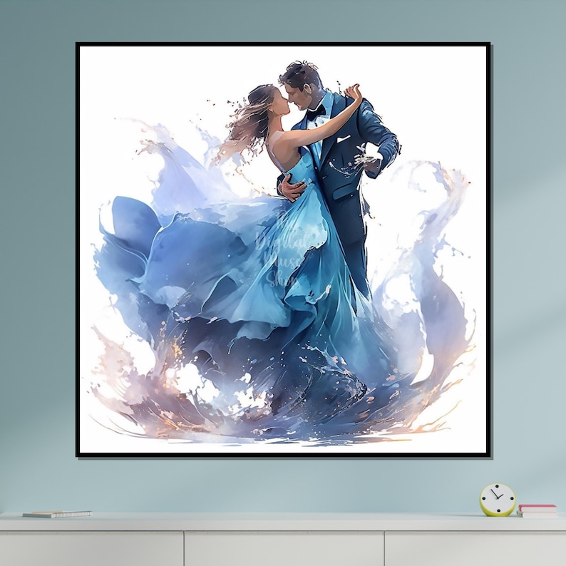 Elegance in Motion, Couple Dancing Canvas, Romantic Wall Art, Dance ...