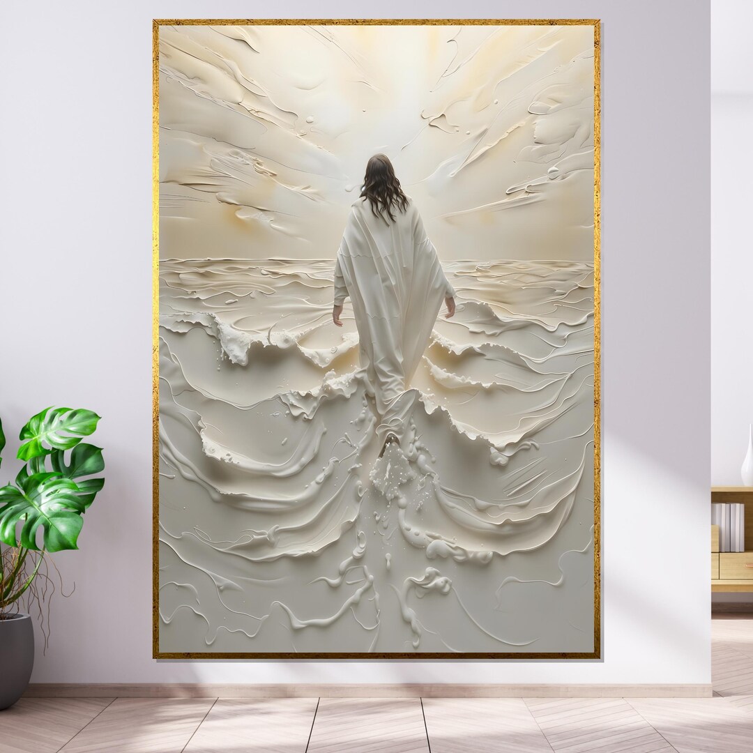 Divine Savior Canvas, Jesus Walking Art, Inspirational Wall Art ...
