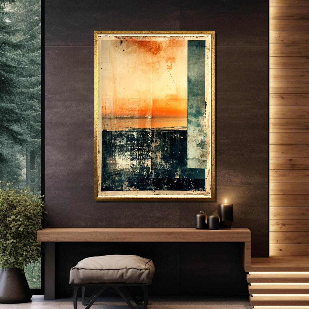 Abstract Mark Rothko Canvas Print, Textured Sunset Art, Earth Tones ...