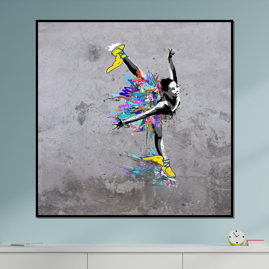 Colorful Ballerina Canvas, Ballerina Dance Art, Multicolor Wall Art ...
