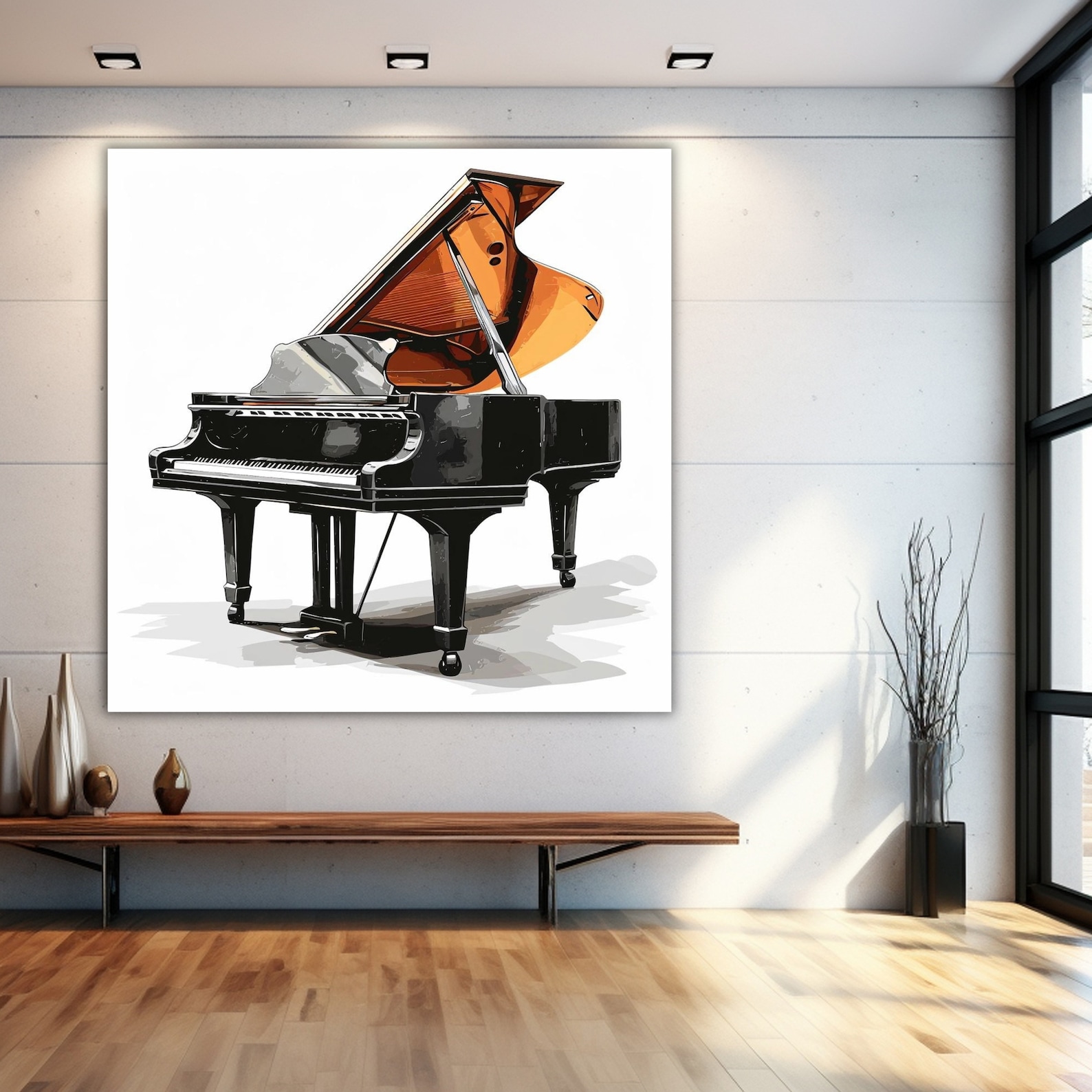 Grand Piano Elegance Art Print, Classic Music Instrument Canvas ...
