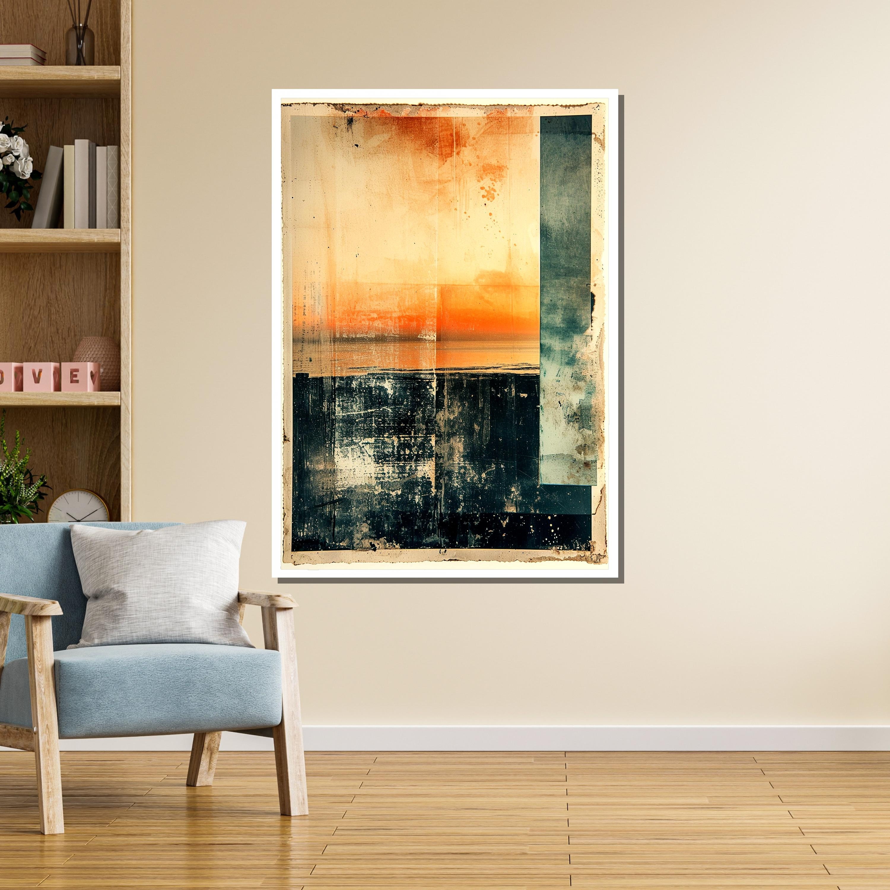 Abstract Mark Rothko Canvas Print, Textured Sunset Art, Earth Tones ...