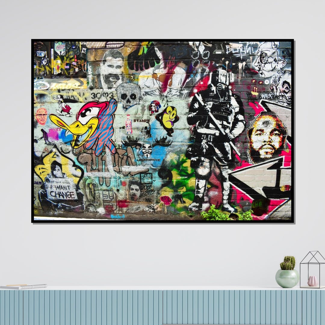 Graffiti Street Art Canvas, Urban Wall Design, Colorful Street Art ...