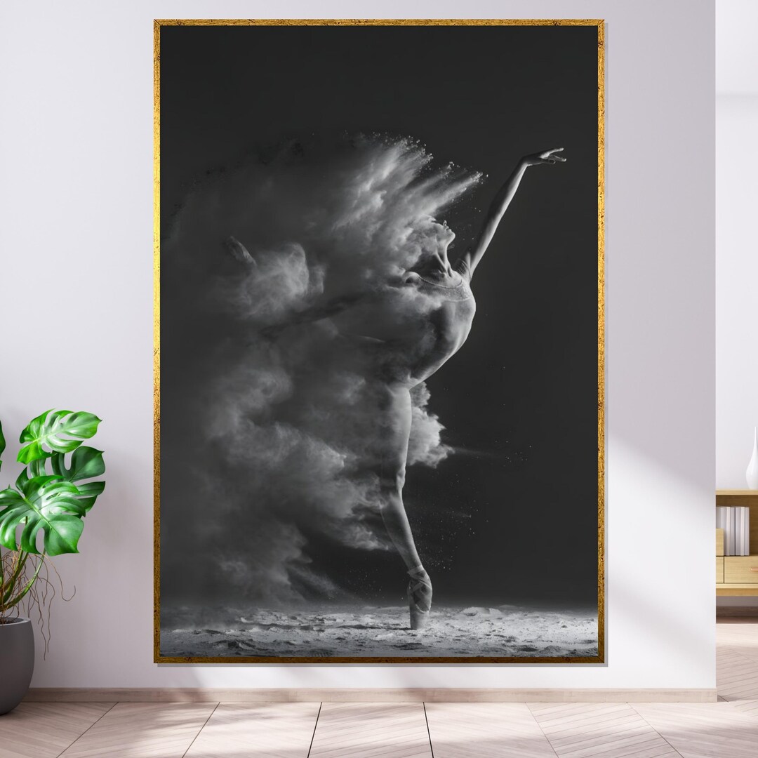 Ballet Dancer Canvas, Dynamic Motion Art, Dance Wall Art, Smoke Effect ...