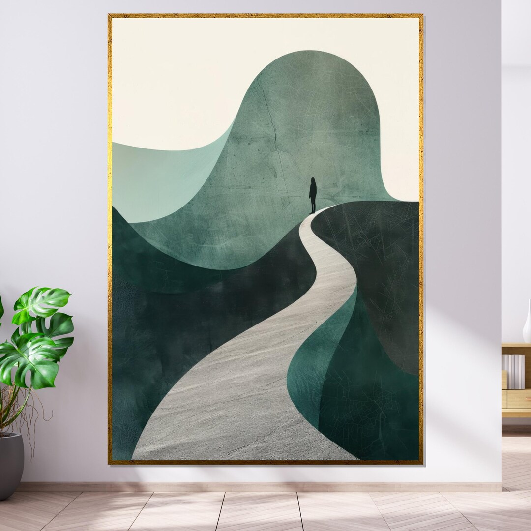 Abstract Pathway Art, Surreal Landscape Canvas, Scenic Wall Art, Modern ...