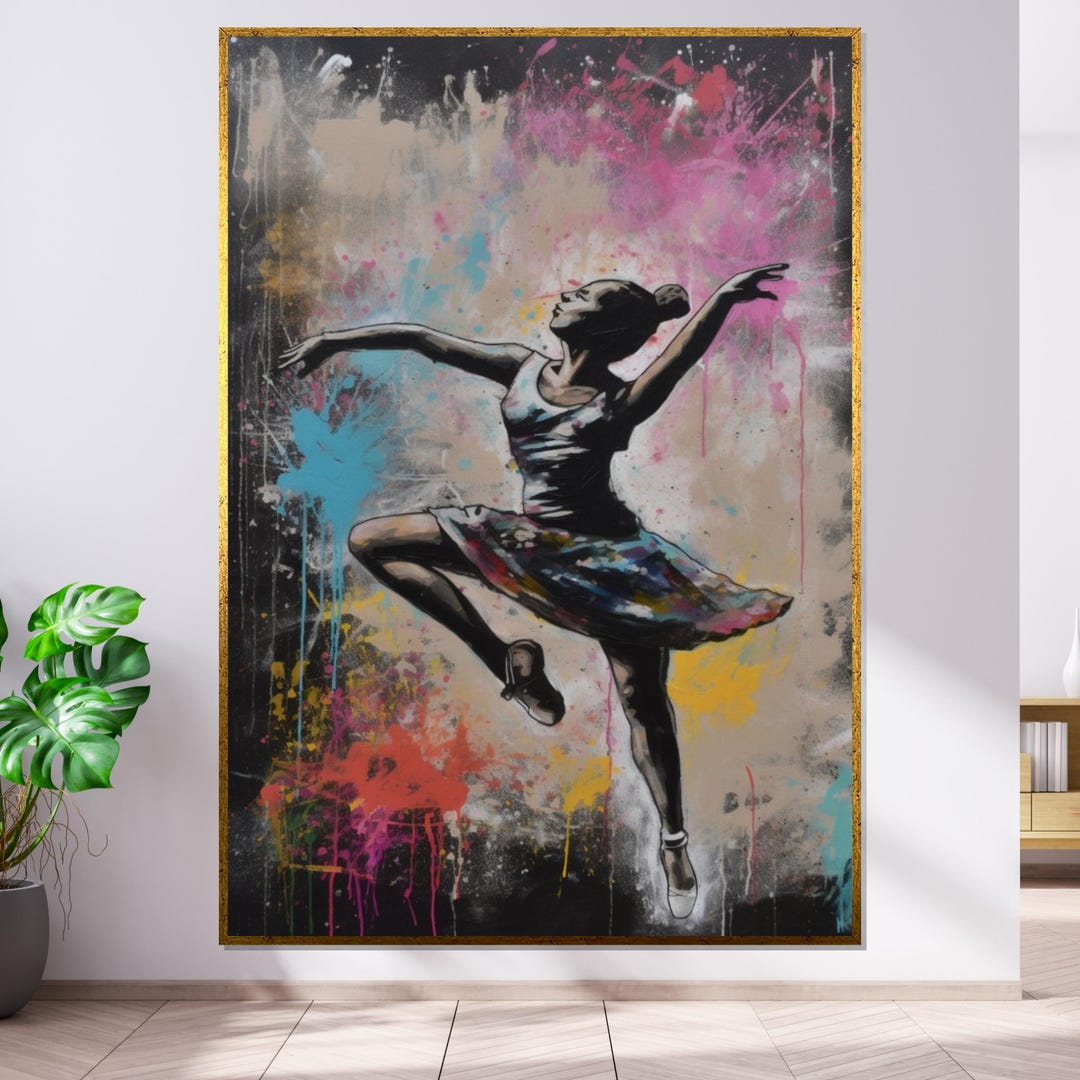 Ballet Dancer Canvas, Colorful Dance Wall Art, Dance Poster, Art Canvas ...