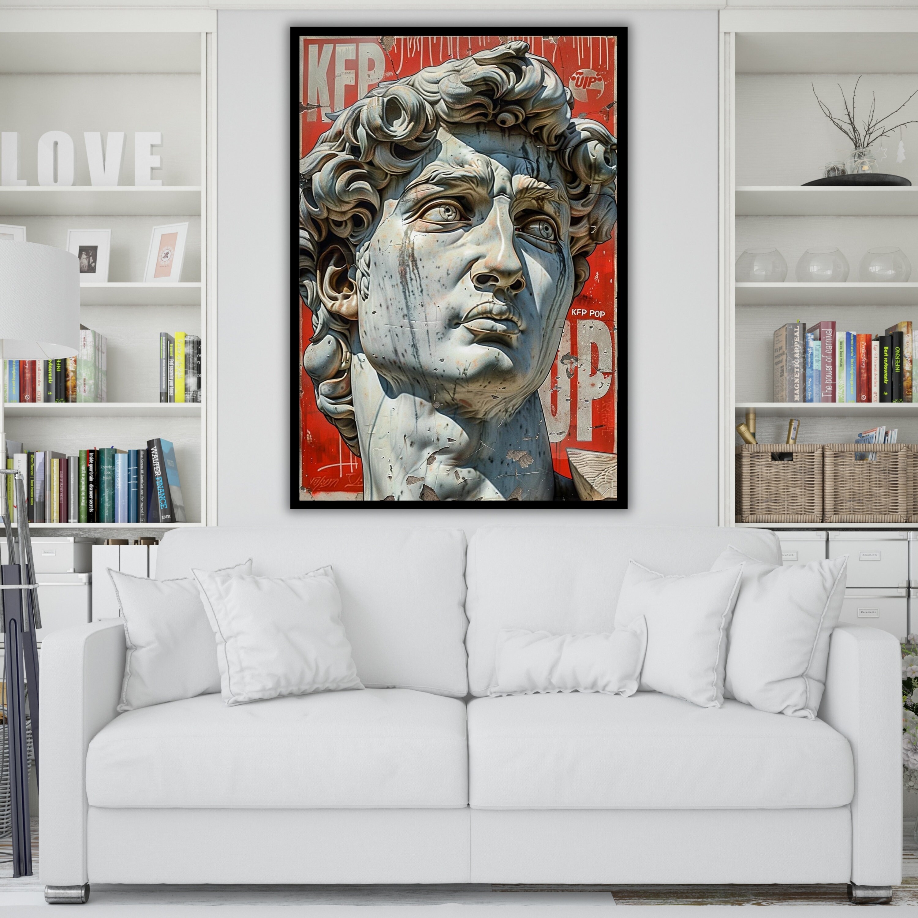 Classical Bust Graffiti Canvas Print, Urban Renaissance Wall Art - Etsy