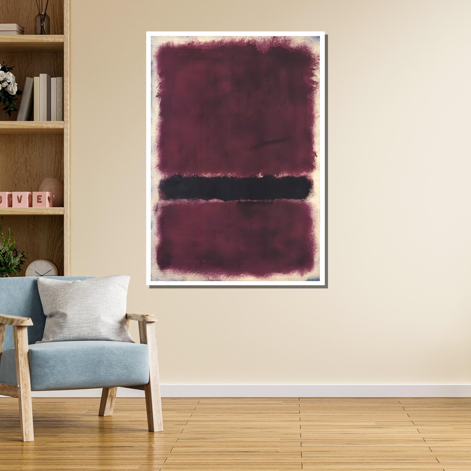 Rothko Inspired Maroon and Black Abstract Canvas Art, Ready to Hang - Etsy