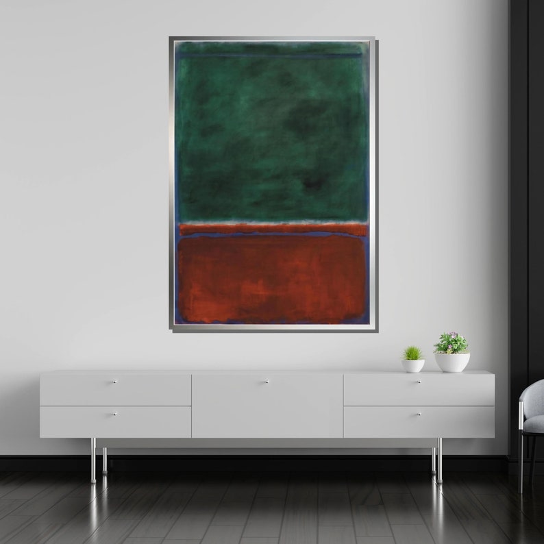 Rothko Green and Red Canvas, Abstract Color Field Art, Modern ...