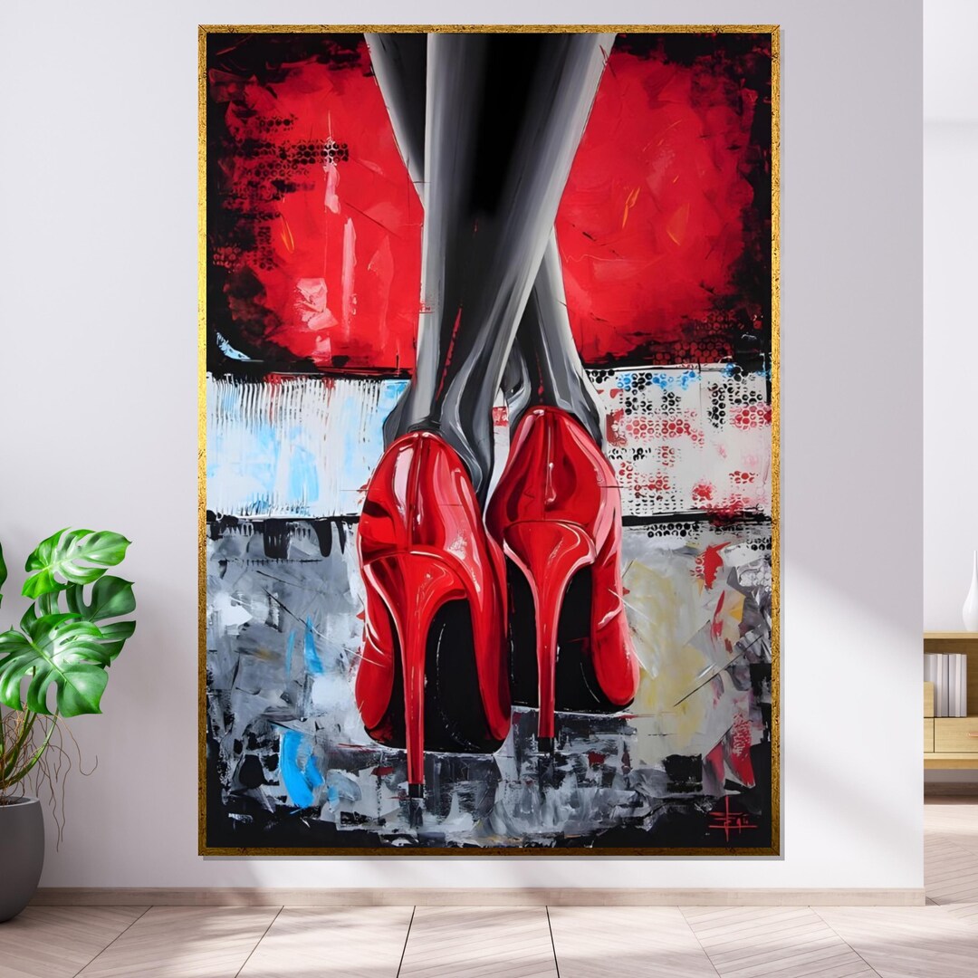 Red Stilettos Canvas Art, High Heels Wall Art, Glamour Poster ...