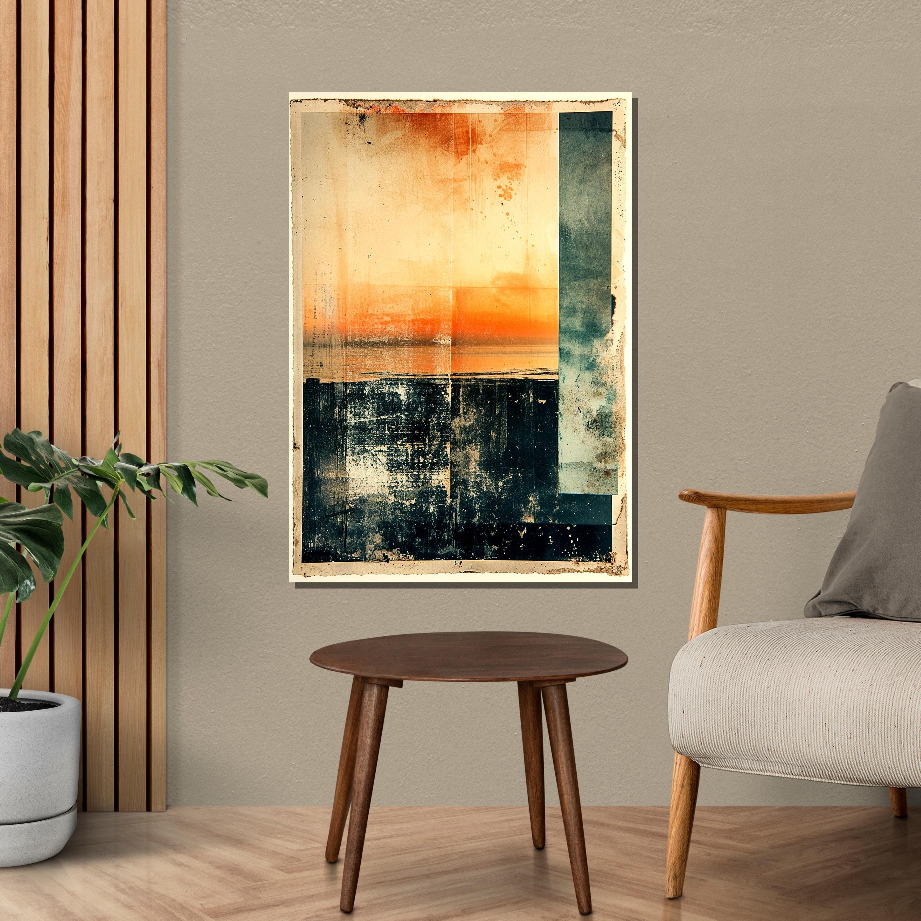Abstract Mark Rothko Canvas Print, Textured Sunset Art, Earth Tones ...