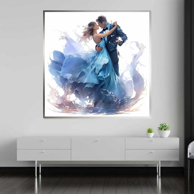 Elegance in Motion, Couple Dancing Canvas, Romantic Wall Art, Dance ...