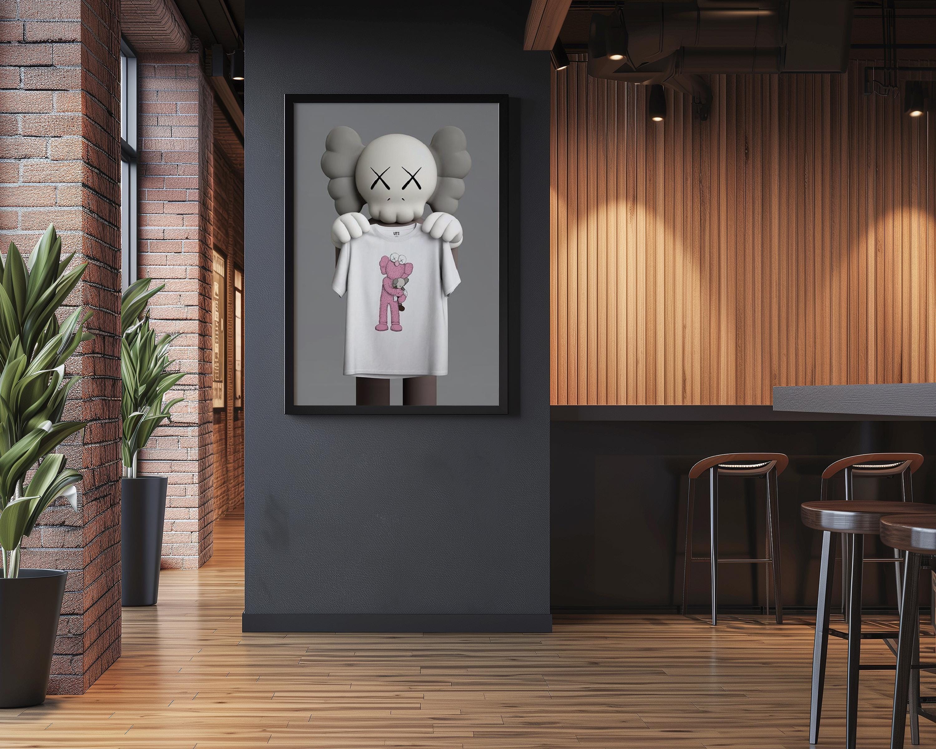 Hypebeast Poster, Pink/gray KAWS Poster, Hypebeast, Hypebeast Sneaker ...